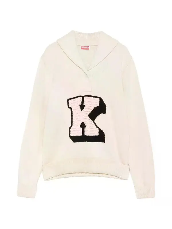 Kenzo Initial Shawl-collared Polo Shirt