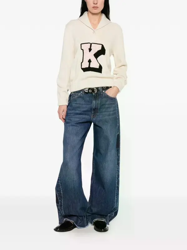 Kenzo Initial Shawl-collared Polo Shirt