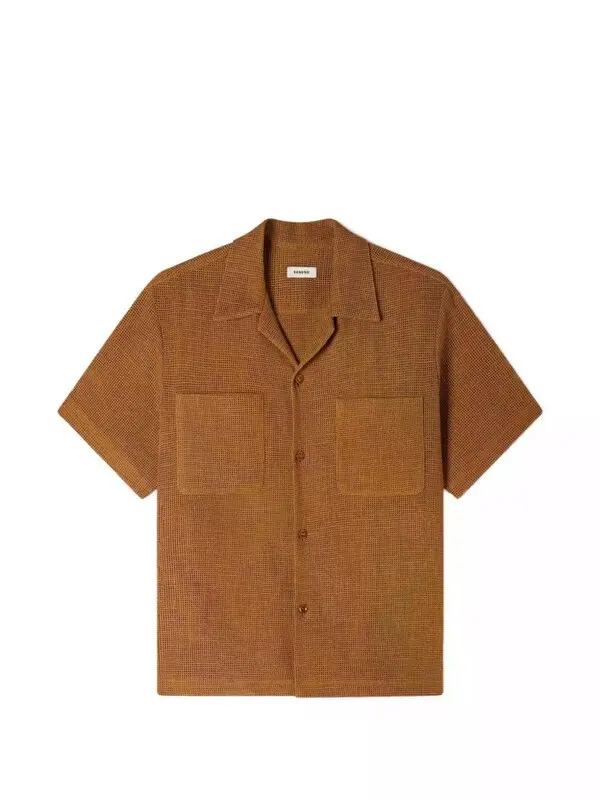 Sandro Openwork Mesh Shirt - Brown