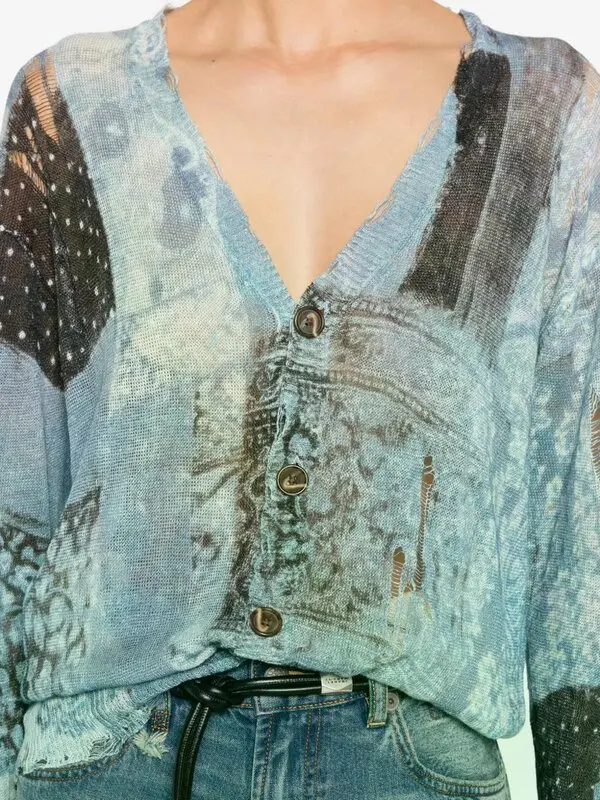 R13 Bandana Print Boyfriend Cardigan