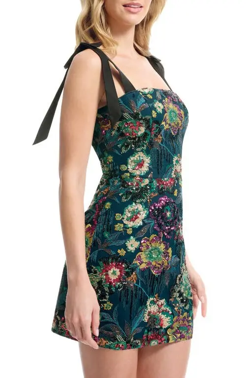 Dress The Population Sequin Floral Minidress