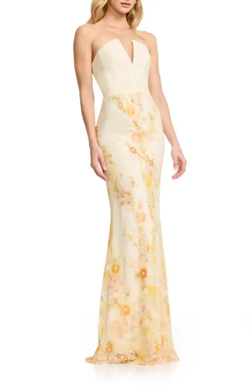 Dress The Population Fernanda Bead Embellished Floral Gown