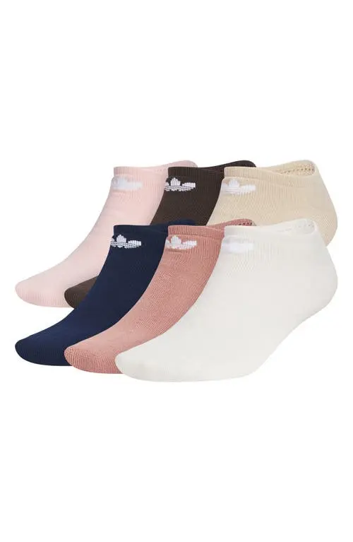 Adidas Gender Inclusive Originals Assorted 6-pack No-show Socks - Sandy Pink/indigo/khaki