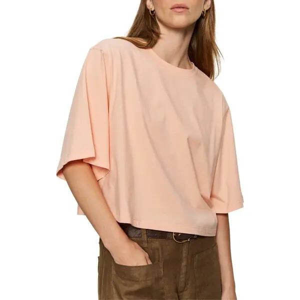 Sanctuary Belle Oversize Organic Cotton T-shirt - Washed Salmon Pink