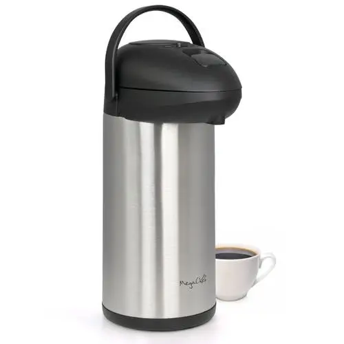 MEGACHEF 5.3 Quart Stainless Steel Vacuum Body Pump Cap Air Pot - Silver