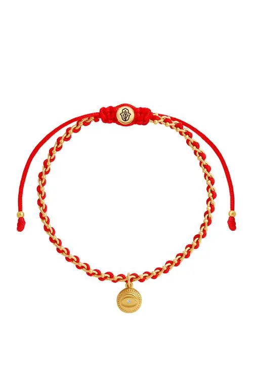 KARMA AND LUCK Divine Shield Red String Evil Eye Bracelet - Red/gold