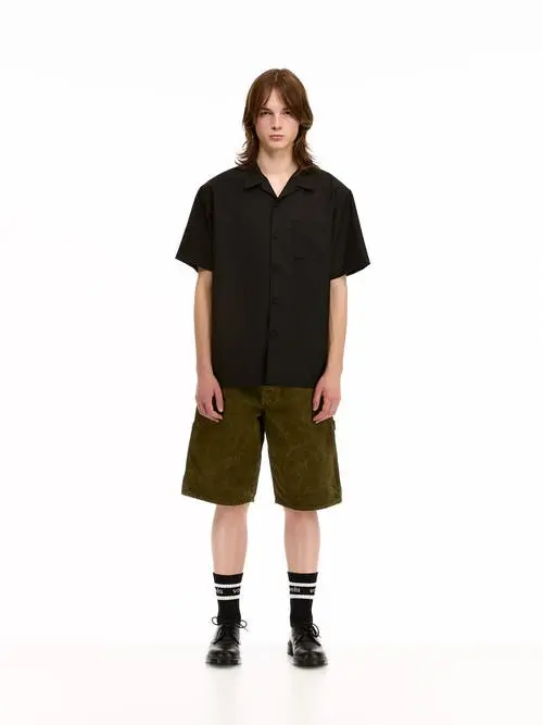 VOWELS Mohair Poplin Shirt - Black