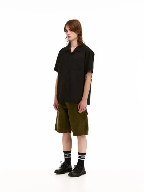 VOWELS Mohair Poplin Shirt - Black