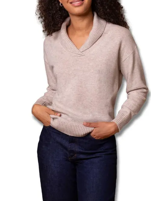 CELTIC & CO. Lambswool Shawl Collar Knitted Jumper