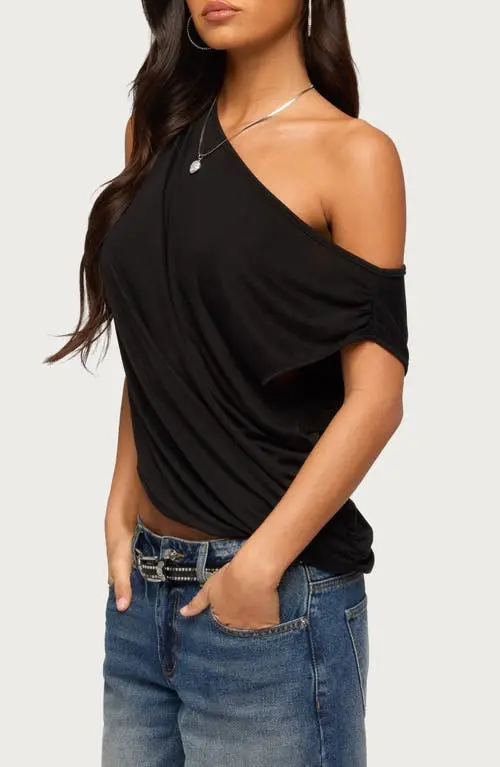 EDIKTED Ofelia One-shoulder Asymmetric Top - Black