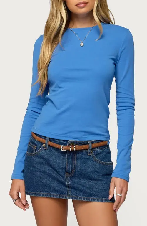 EDIKTED Kiyan Long Sleeve Top - Blue