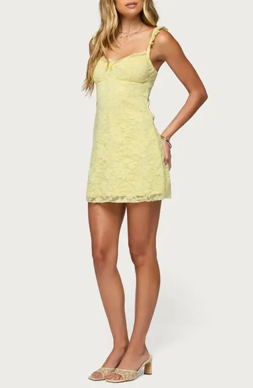 EDIKTED Stephanie Lace Mini Dress - Yellow