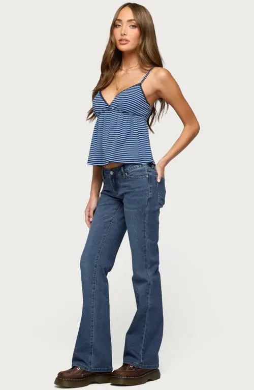 EDIKTED Orietta Stripe Babydoll Camisole - Navy