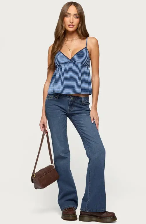 EDIKTED Orietta Stripe Babydoll Camisole - Navy