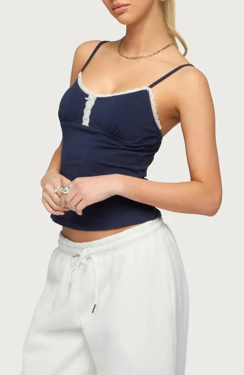 EDIKTED Lace Trim Cotton Blend Camisole