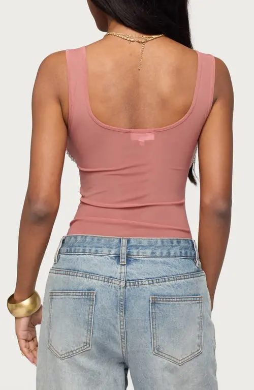 EDIKTED Angelita Embellished Mesh Tank