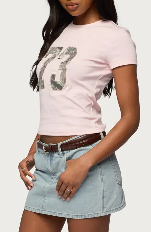 EDIKTED Shrunken Graphic T-shirt - Light-pink