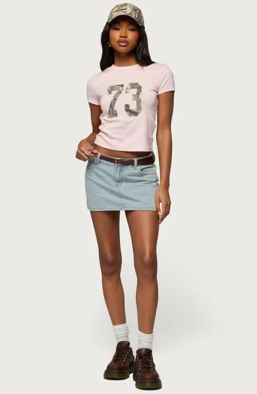 EDIKTED Shrunken Graphic T-shirt - Light-pink