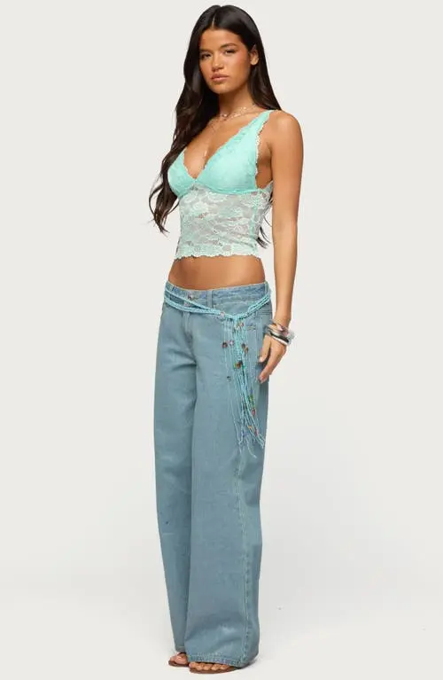 EDIKTED Lace V-neck Tank