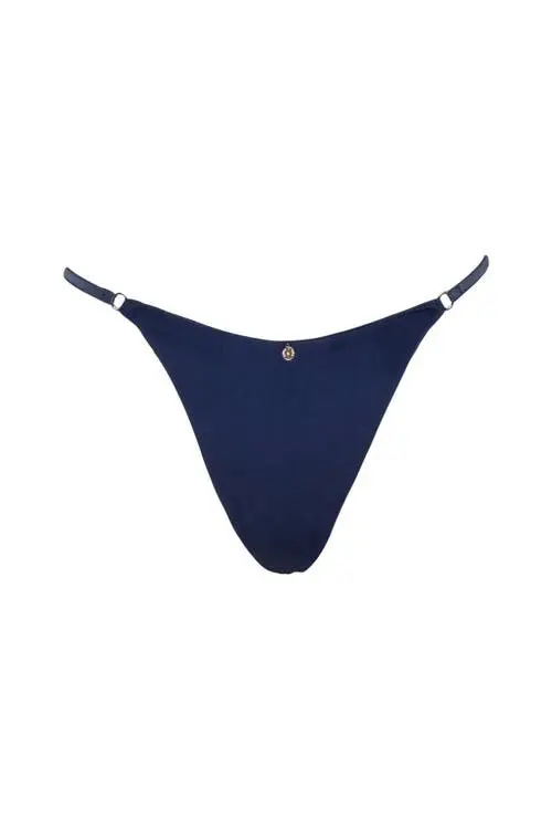 HOUSE OF SILK Silk Triangle Thong - Midnight Blue