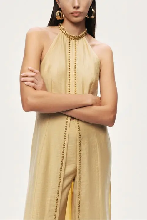 NOCTURNE Studded Halter Neck Tunic