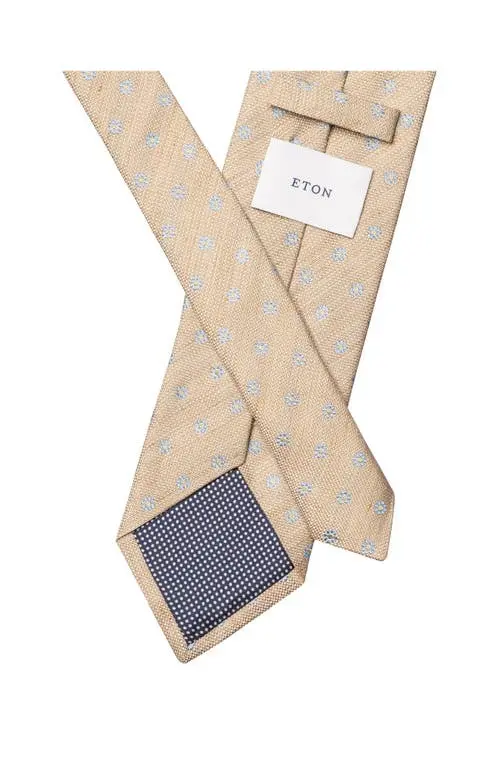Eton Floral Linen And Silk Neck Tie
