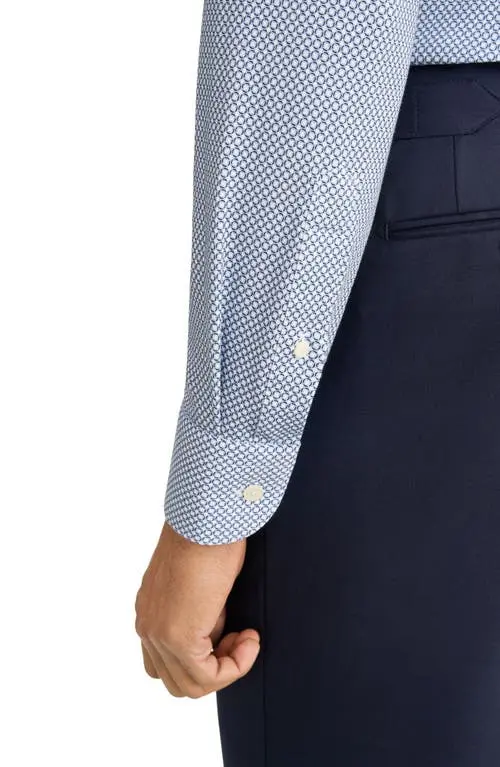 Eton Slim Fit Geo Stretch Jersey Dress Shirt - Medium Blue