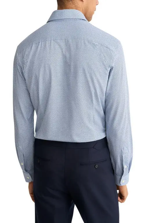 Eton Slim Fit Geo Stretch Jersey Dress Shirt - Medium Blue