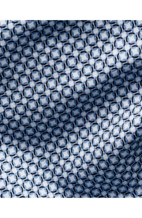 Eton Slim Fit Geo Stretch Jersey Dress Shirt - Medium Blue