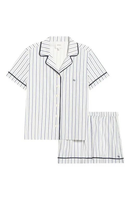 REFORMATION Blair Stretch Organic Cotton Short Pajamas - Summer Day Stripe