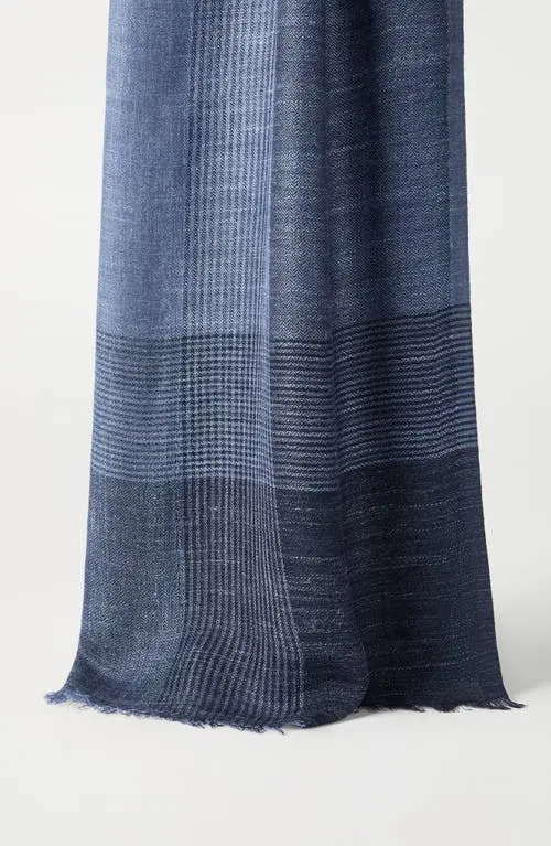 Brunello Cucinelli Linen And Silk Scarf - Denim