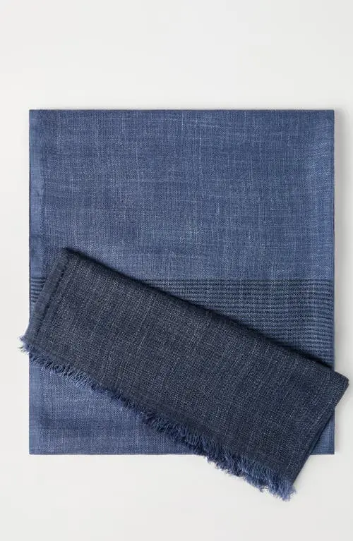 Brunello Cucinelli Linen And Silk Scarf - Denim