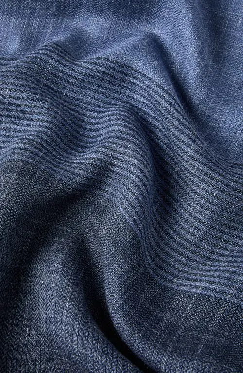 Brunello Cucinelli Linen And Silk Scarf - Denim