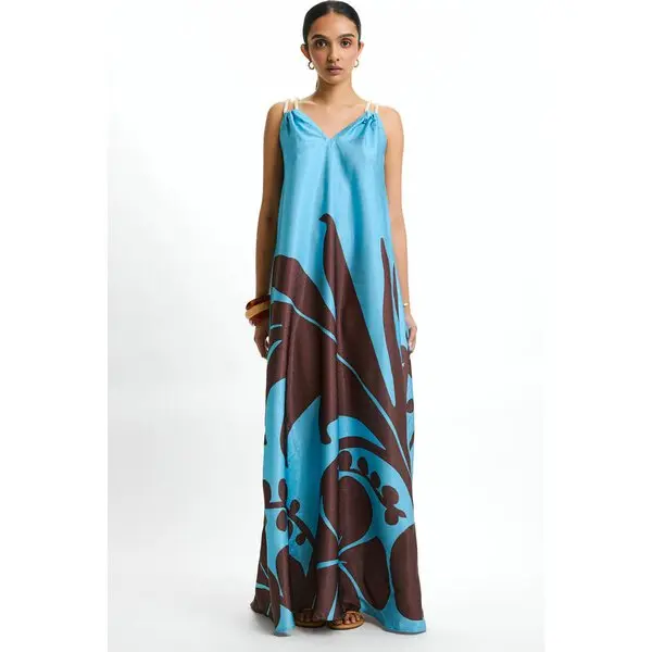 DIARRABLU Printed Jwana Maxi Dress - Ula Mint