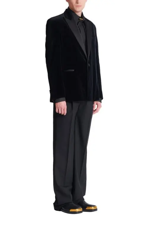 Balmain Velvet And Satin 1-button Blazer