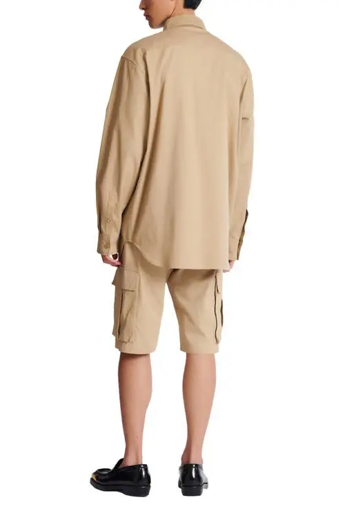 Balmain Cotton Safari Shirt - Beige