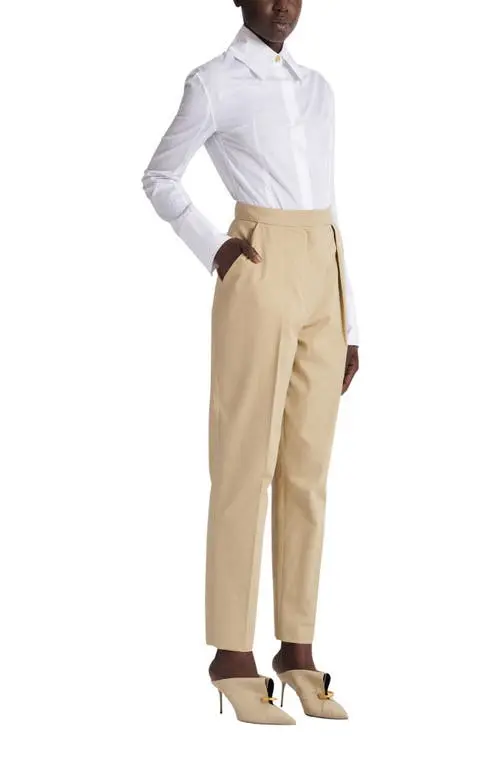 Balmain Dared 7/8 Trousers In Cotton Gabardine - Beige