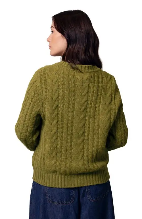 CELTIC & CO. Merino Wool Cable Knit Cardigan