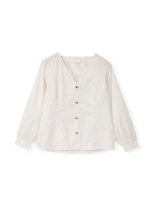 CELTIC & CO. V-neck Button Blouse