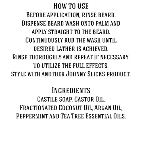 JOHNNY SLICKS Organic Hand Whipped Beard Wash