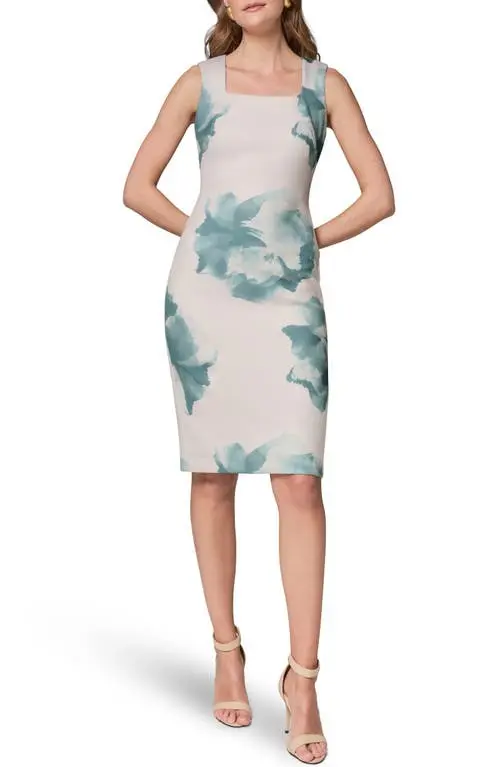 Donna Karan New York Sleeveless Floral Print Sheath Dress