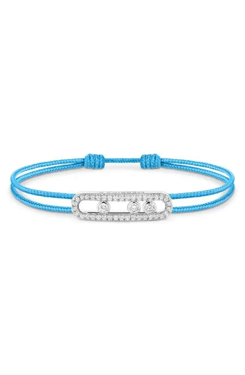 Messika Move Uno Cord Bracelet - White Gold/blue