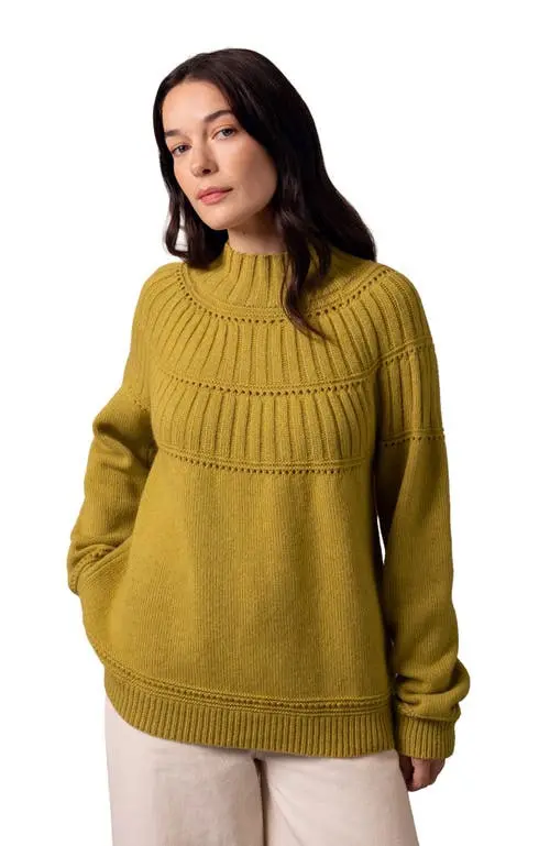 CELTIC & CO. Textured Yoke Sweater - Ochre