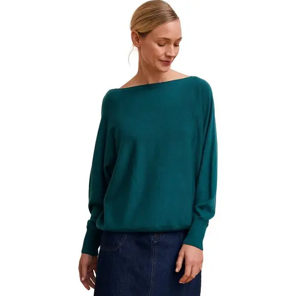 CELTIC & CO. Fine Knit Merino Relaxed Sweater - Teal