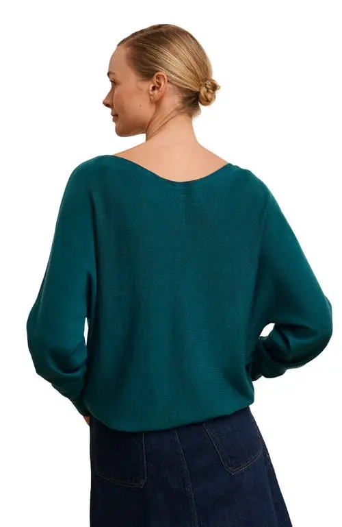 CELTIC & CO. Fine Knit Merino Relaxed Sweater - Teal