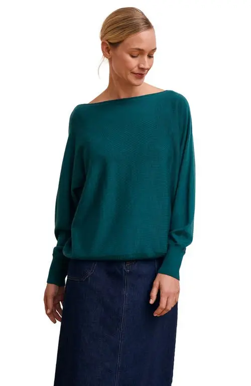 CELTIC & CO. Fine Knit Merino Relaxed Sweater - Teal