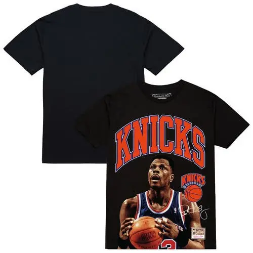 Mitchell & Ness Patrick Ewing New York Knicks Hardwood Classics Player Arch T-shirt - Black