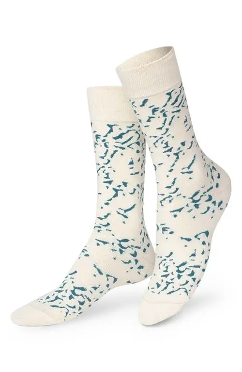 DOIY Patterned Crew Socks - Blue Cheese