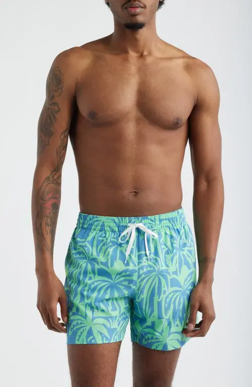 CHUBBIES Palm Tree Print 5.5-inch Swim Trunks - Bright Green - Pattern Base