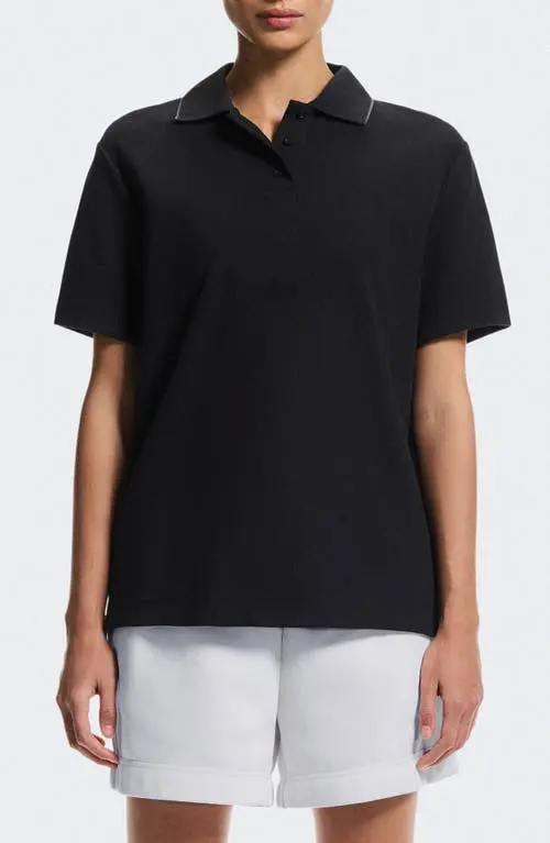 On Courtside Tipped Piqué Polo - Black/eclipse